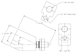 Custom Spray Nozzle Solutions – SpiralAir™ with 25° offset body