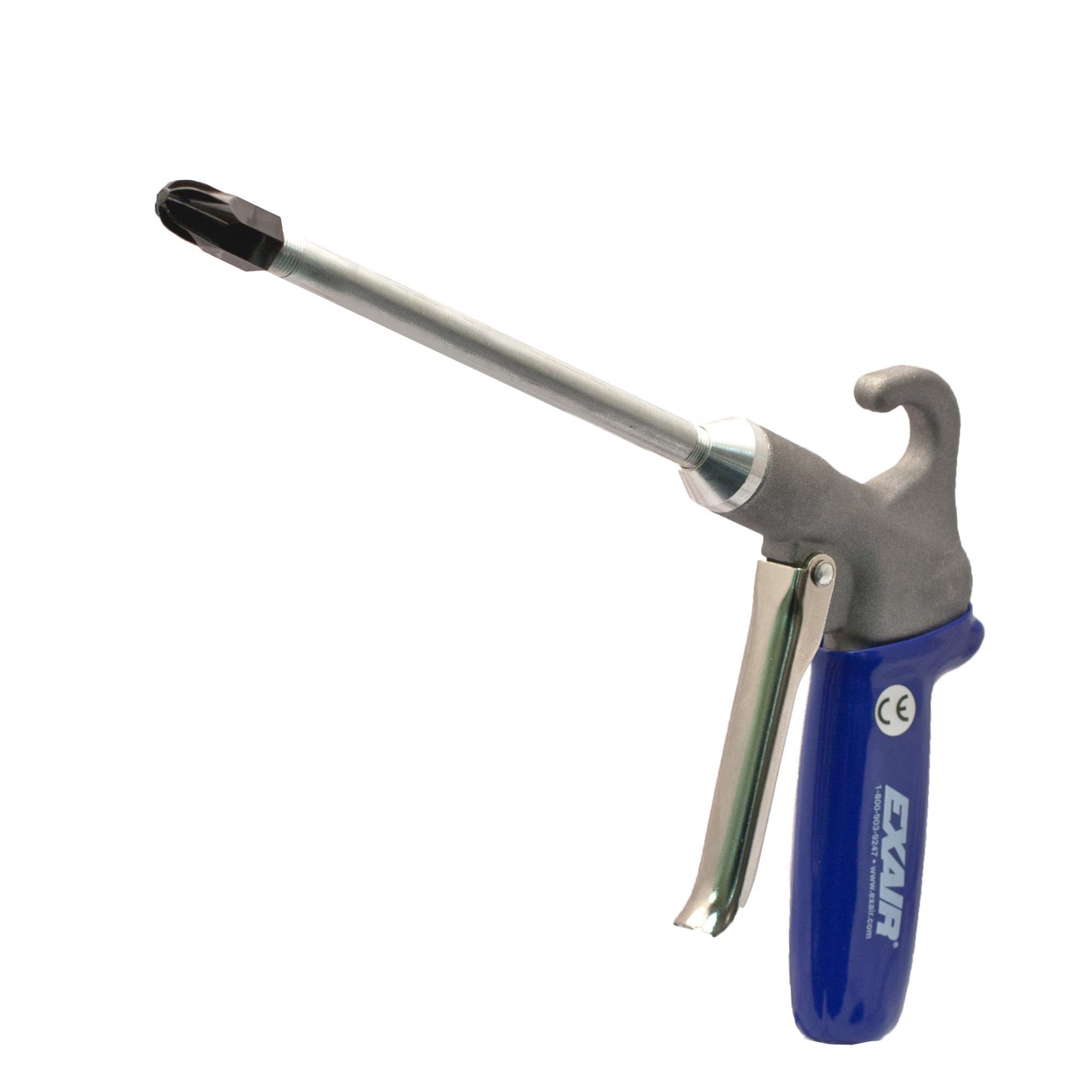 EXAIR Soft Grip Safety Air Gun with Nozzle and Aluminum Extension Pipe