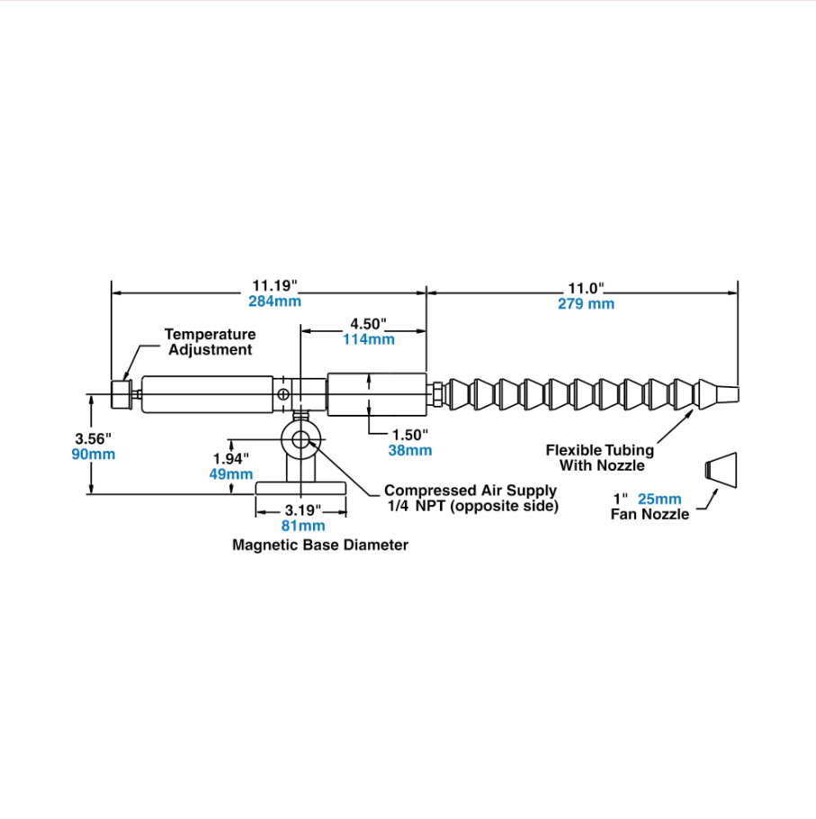EXAIR Model 3925J Adjustable Spot Cooler System (two cold outlets) (No ...